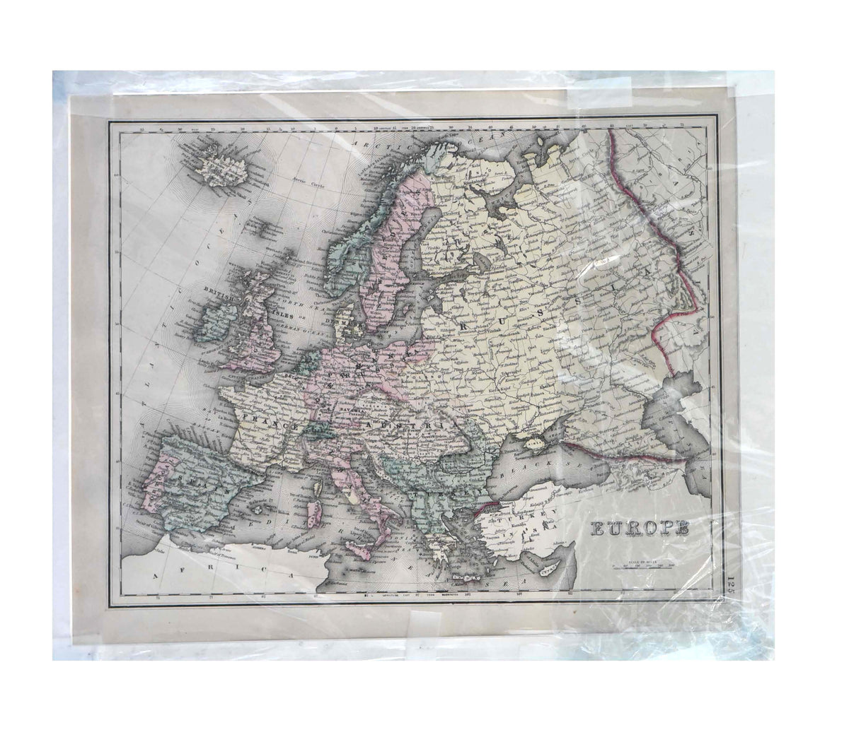 Antique O.W. Gray's 1870s British Isles & Europe (Two-Sided Map, 16" x ...