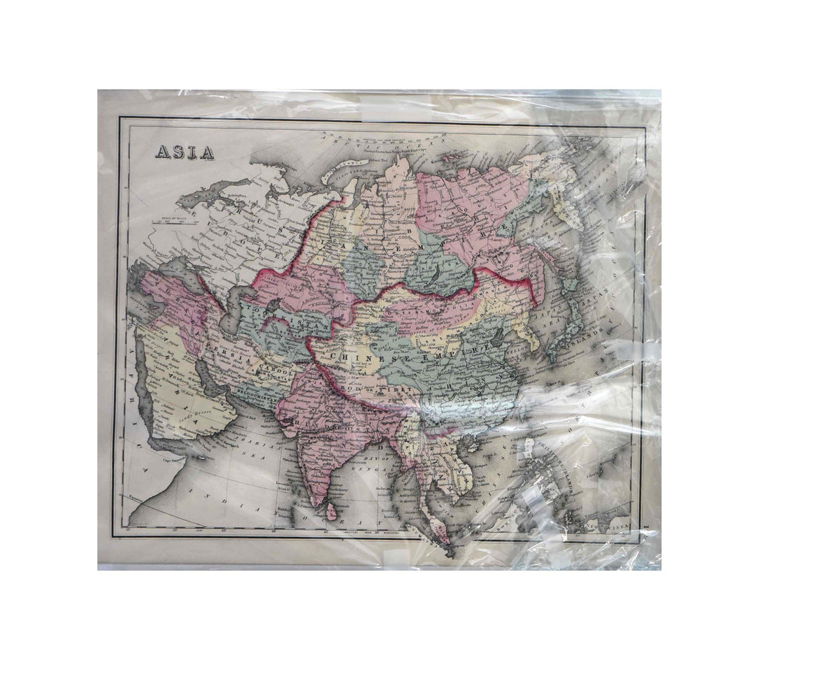 Historic Antique 2-Sided Map: Africa & Asia by O.W. Gray & Son (c. 187 ...